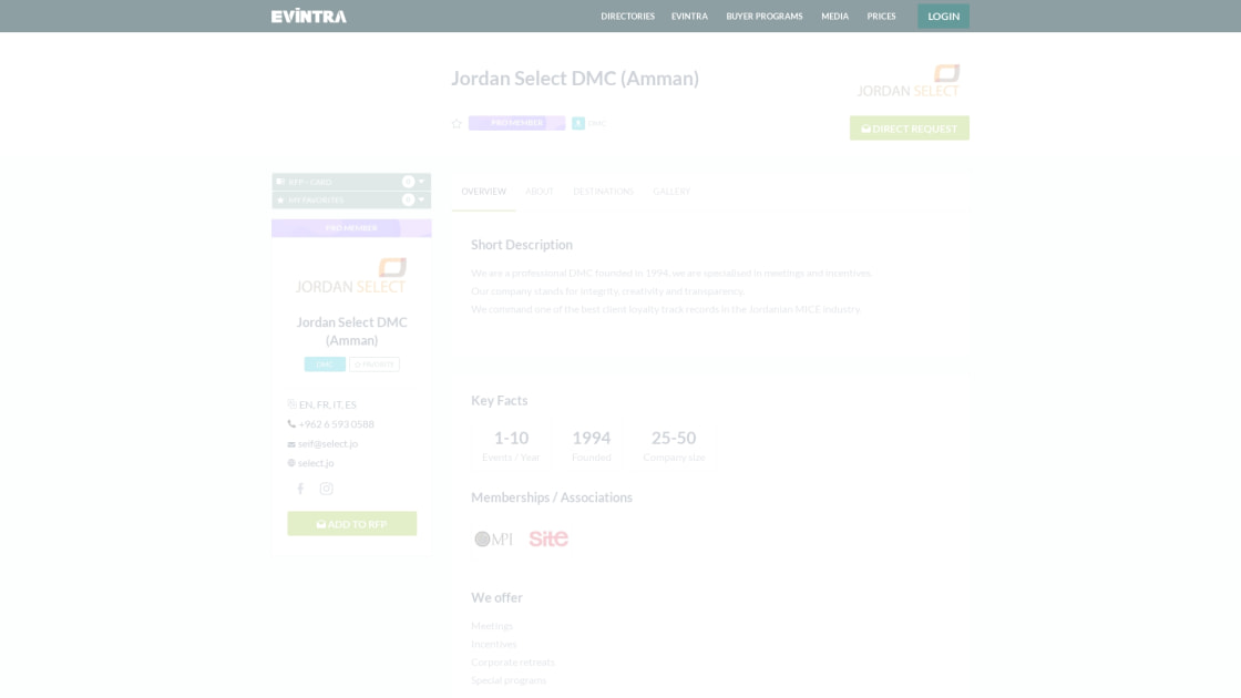 Jordan Select DMC (Amman) - DMC | EVINTRA