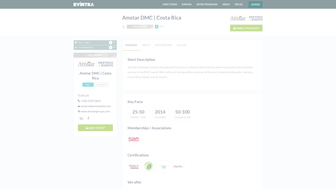 Amstar DMC | Costa Rica - DMC | EVINTRA