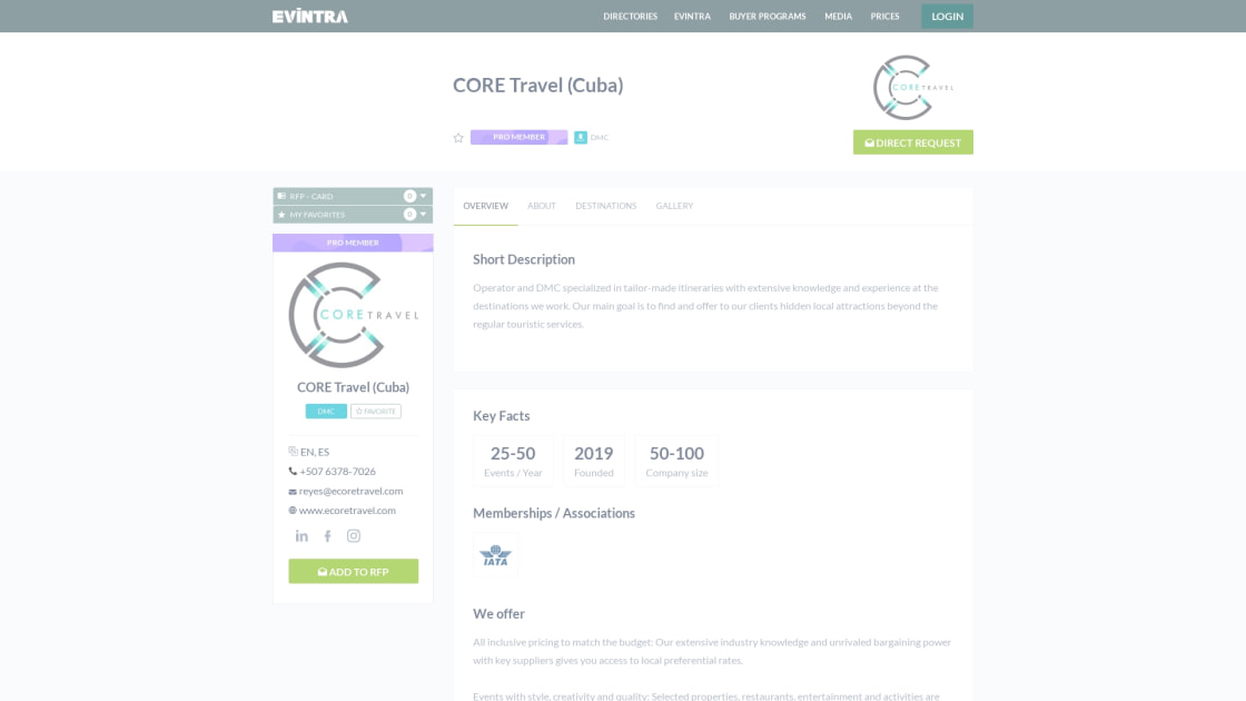 CORE Travel (Cuba) - DMC | EVINTRA