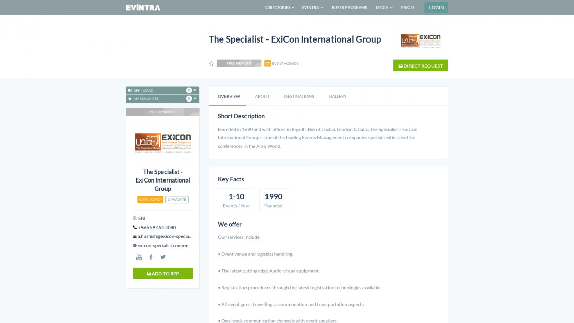 The Specialist - ExiCon International Group - Event Agency | EVINTRA