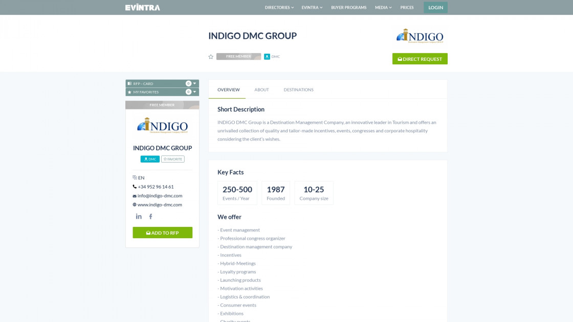 INDIGO DMC GROUP - DMC | EVINTRA