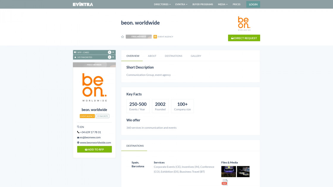 beon. worldwide - Event Agency | EVINTRA