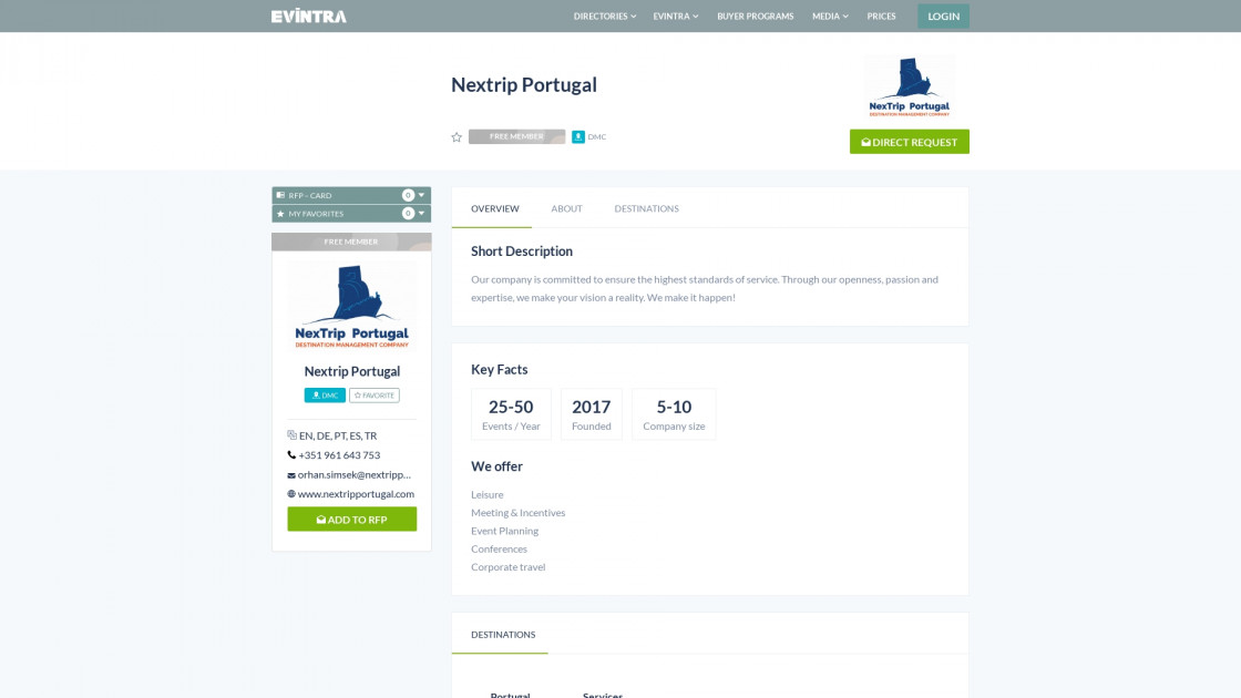 Nextrip Portugal - DMC | EVINTRA