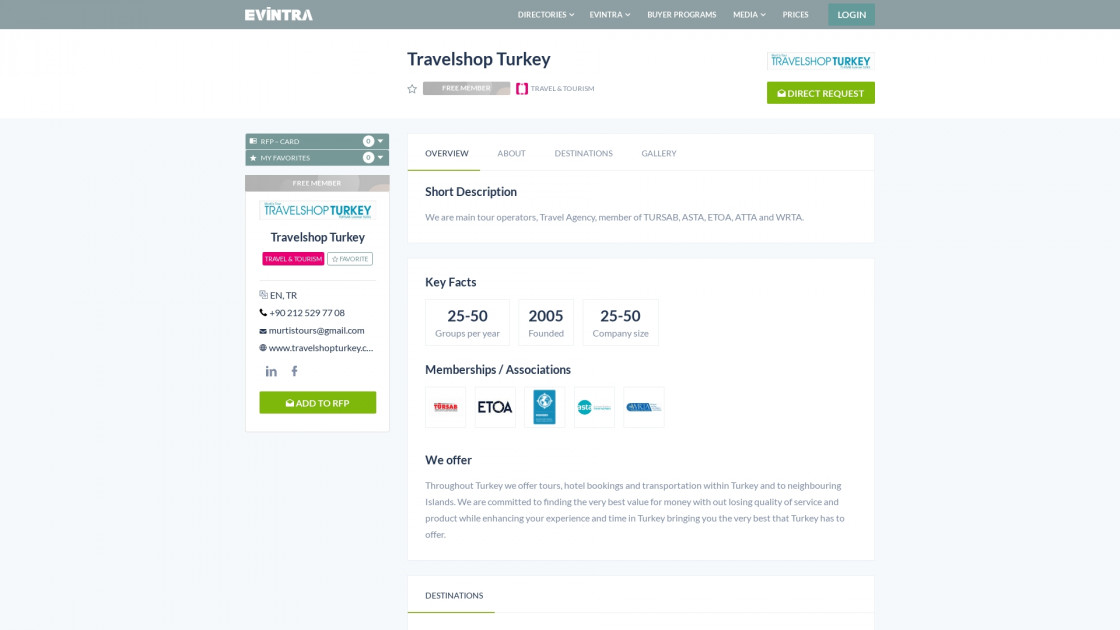 Travelshop Turkey - Travel & Tourism | EVINTRA