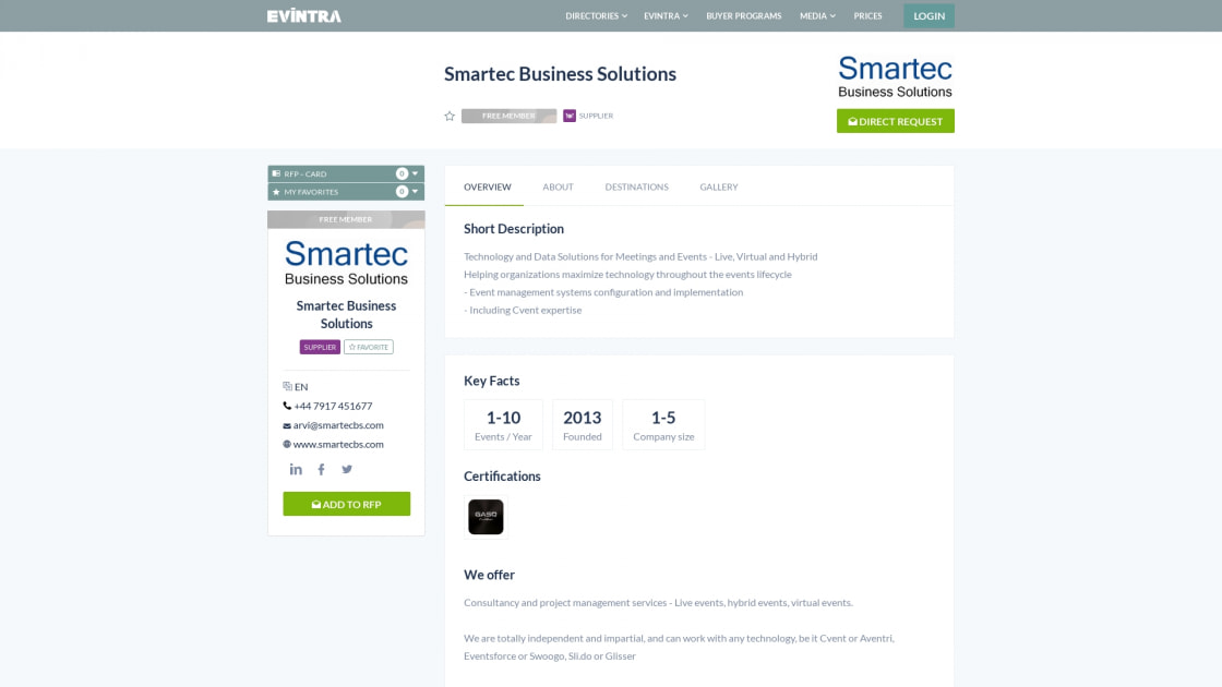 Smartec Business Solutions - Supplier | EVINTRA