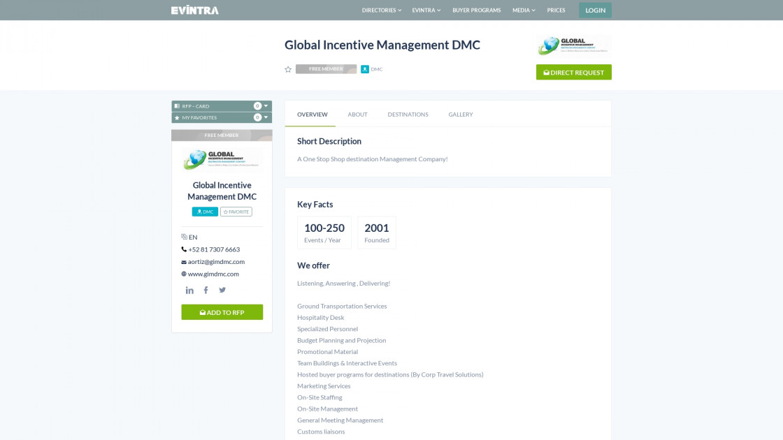 Global Incentive Management DMC - DMC | EVINTRA
