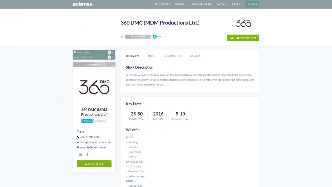 360 DMC (MDM Productions Ltd.) - DMC | EVINTRA