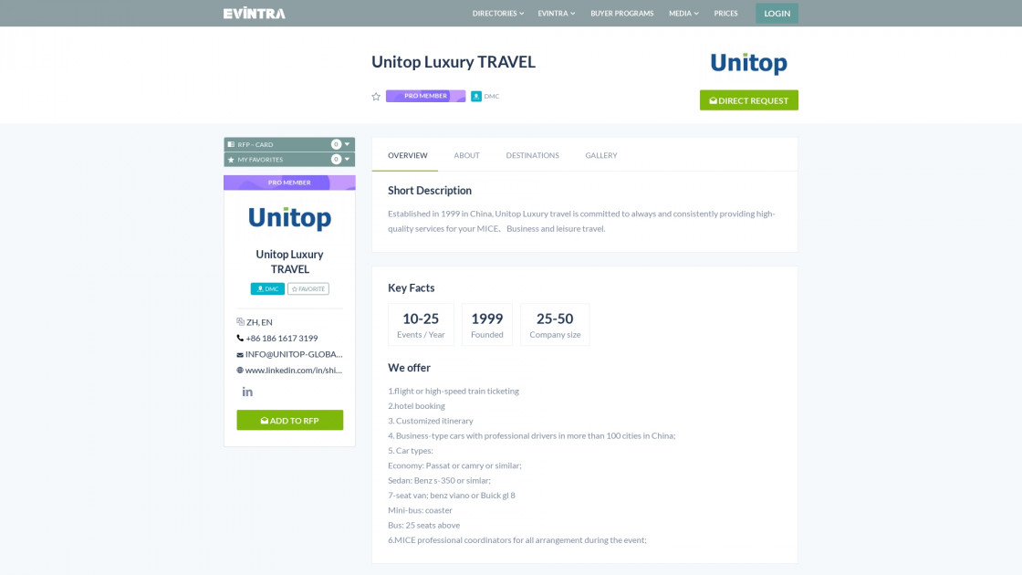 Unitop Luxury TRAVEL - DMC | EVINTRA